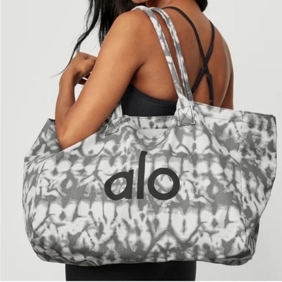 ALO Yoga | Bags | Alo Yoga Black Gray White Tiedye Tote Bag | Poshmark